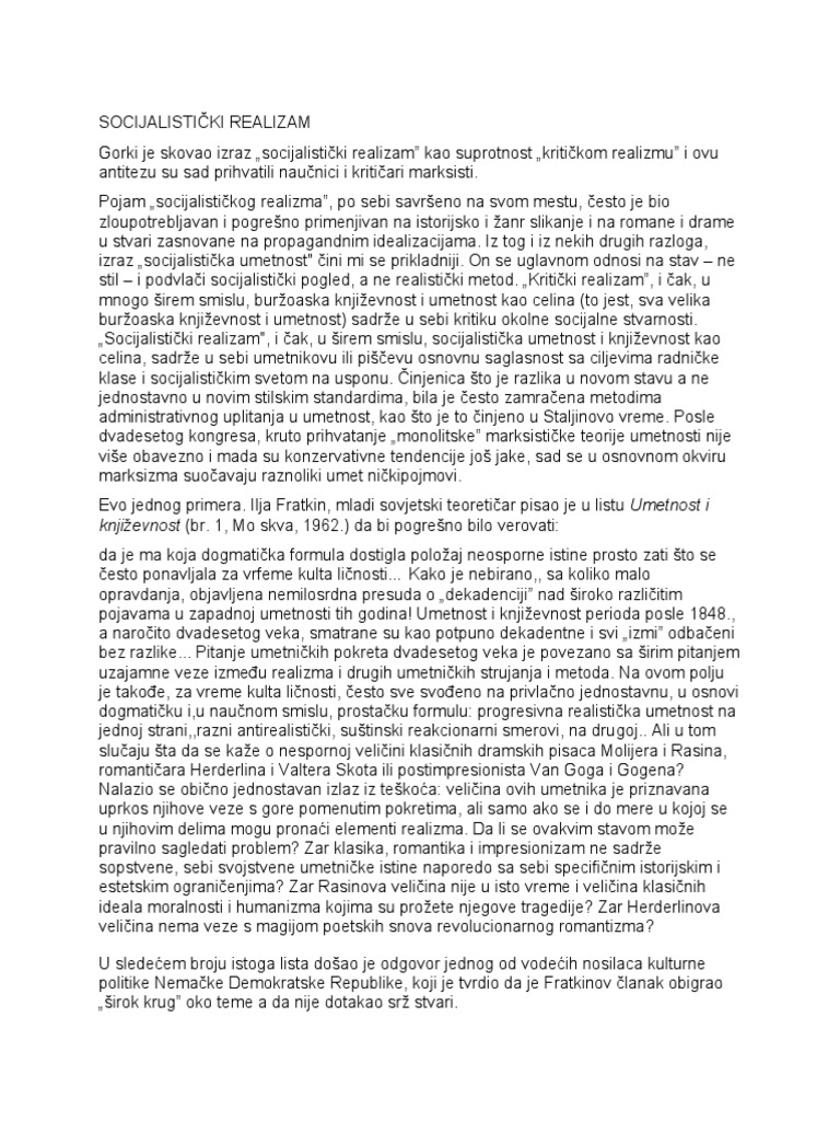 Socijalistički Realizam | PDF