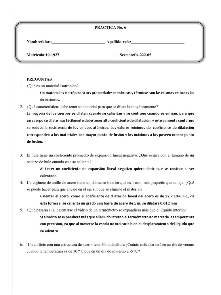 Actividad # 7 Lab Fisica 2 | PDF | Acero | Temperatura
