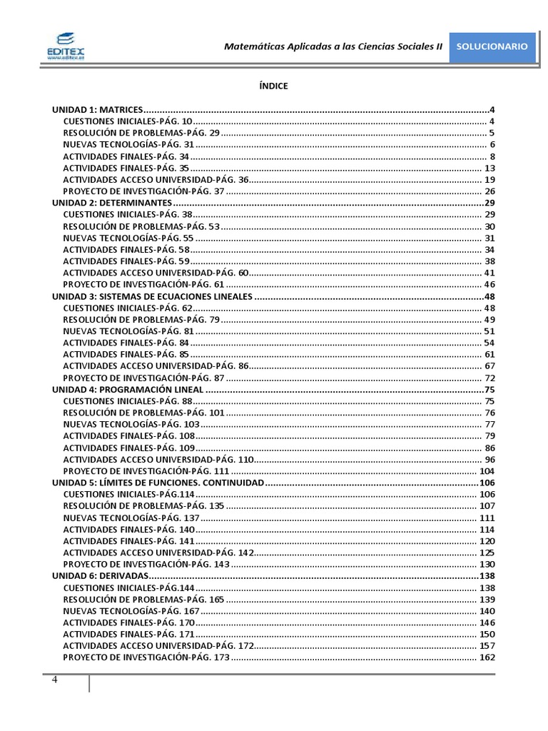 Solucionario-Matematicas CCSS II | PDF | Matriz (Matemáticas) | Determinante