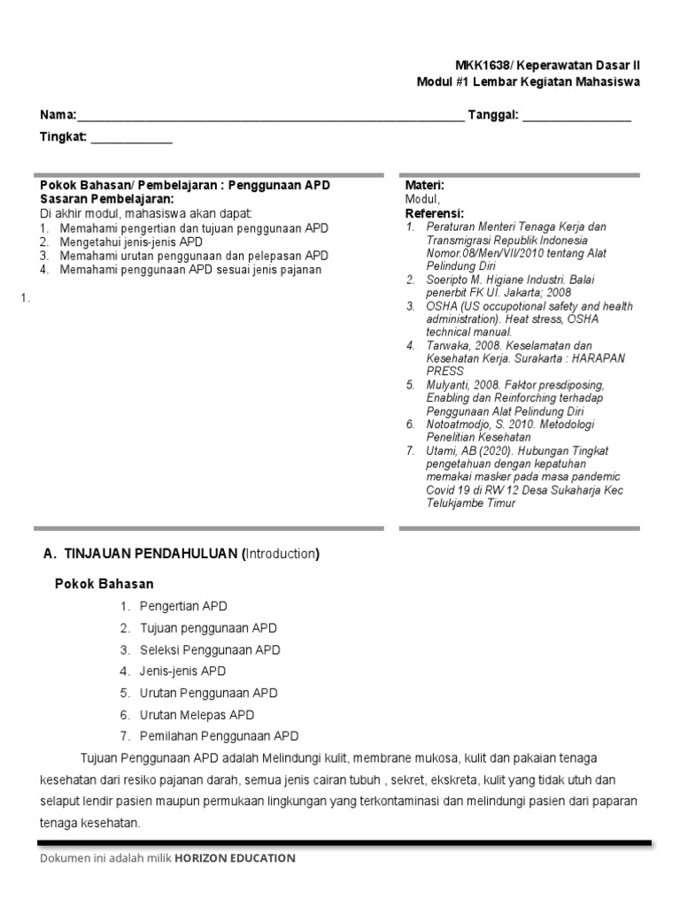 Penggunaan APD | PDF