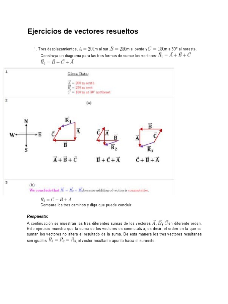 Ejercicios de Vectores Resueltos | PDF | Vector Euclidiano | Ecuaciones
