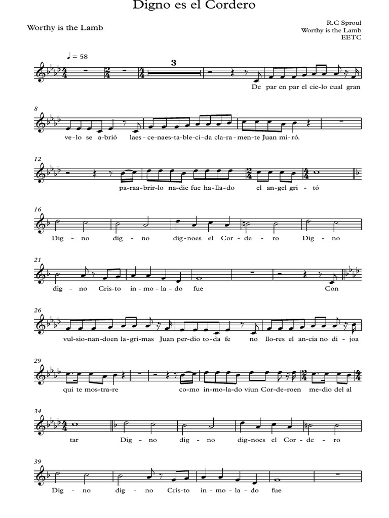 Digno Es El Cordero - SOPRANO | PDF
