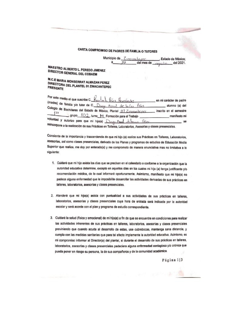 Carta de Padres | PDF