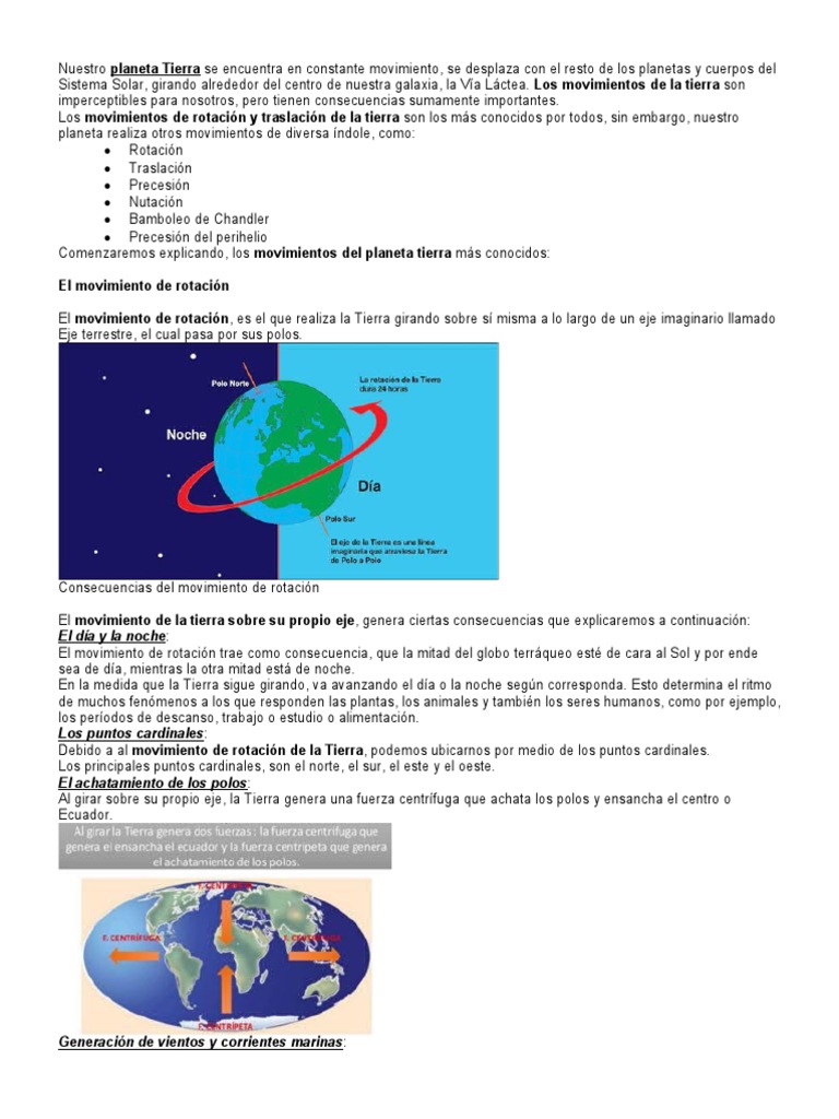 Movimientos de La Tierra | PDF | Tierra | Astronomía