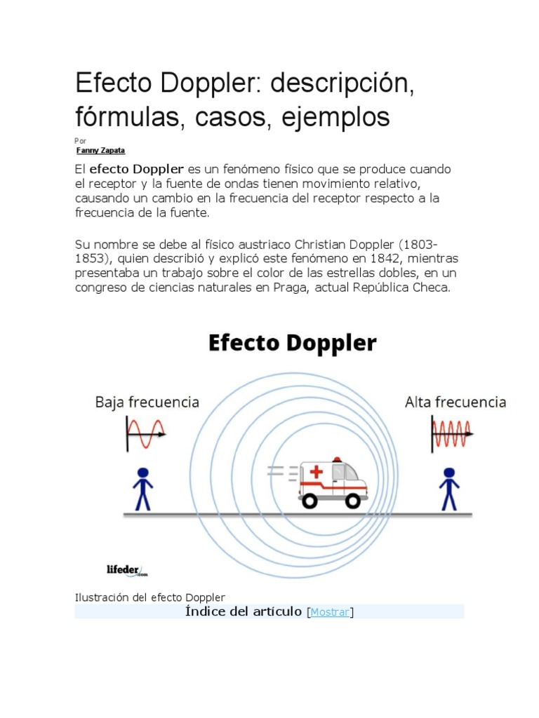 Ejemplos De Efecto Doppler Efecto Doppler Ejercicios
