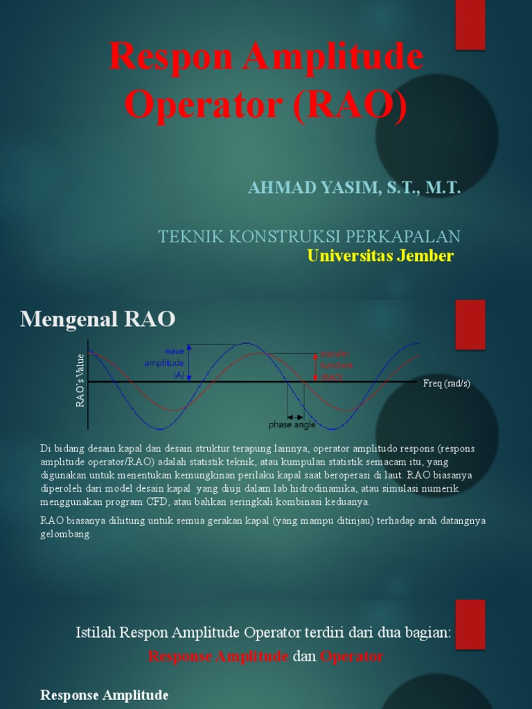 Respon Amplitude Operator (RAO) | PDF | Sains & Matematika | Teknologi ...