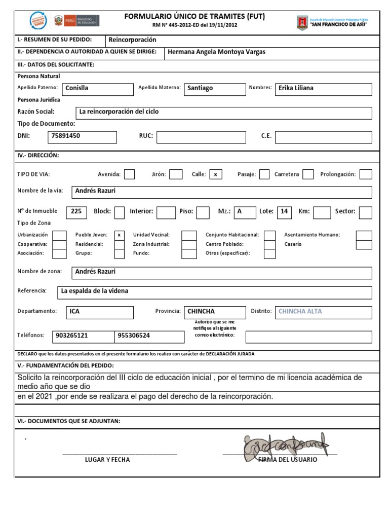 Cómo llenar el Formulario Único de Trámites | PDF