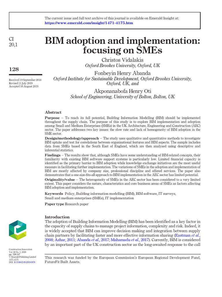BIM Adoption and Implementation | PDF | Building Information Modeling | Spearman's Rank ...