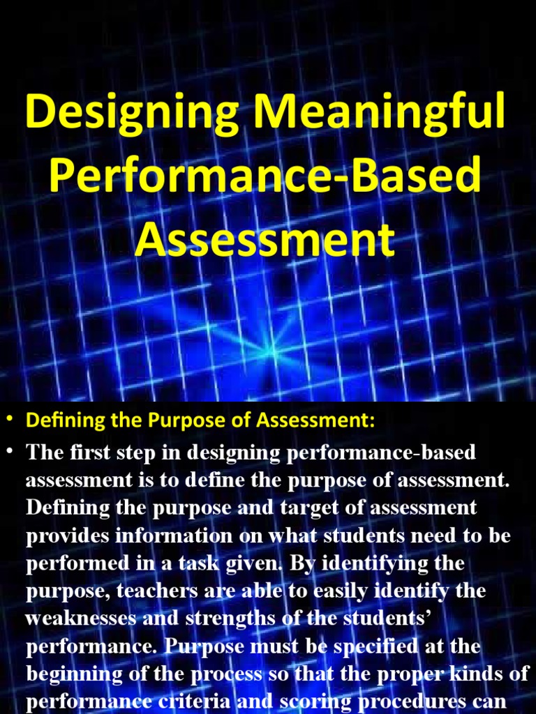 Performance-Based Assessment Design Guide | PDF | Rubric (Academic ...