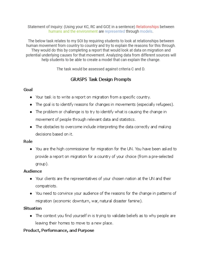 MYP 3 Math Potential Summative Initial Ideas | PDF | Social Science