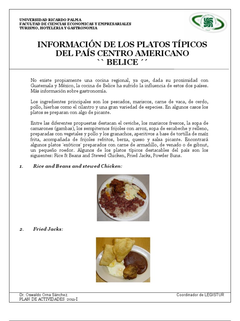 Comida Típica de Belice: Platos Destacados | PDF | Cocina, comidas y vino
