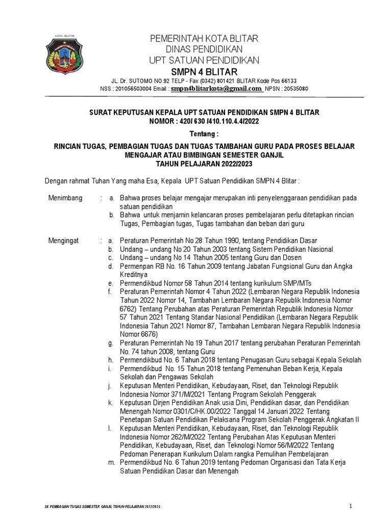 Dupak SK KBM 1 Oktober 2022 | PDF