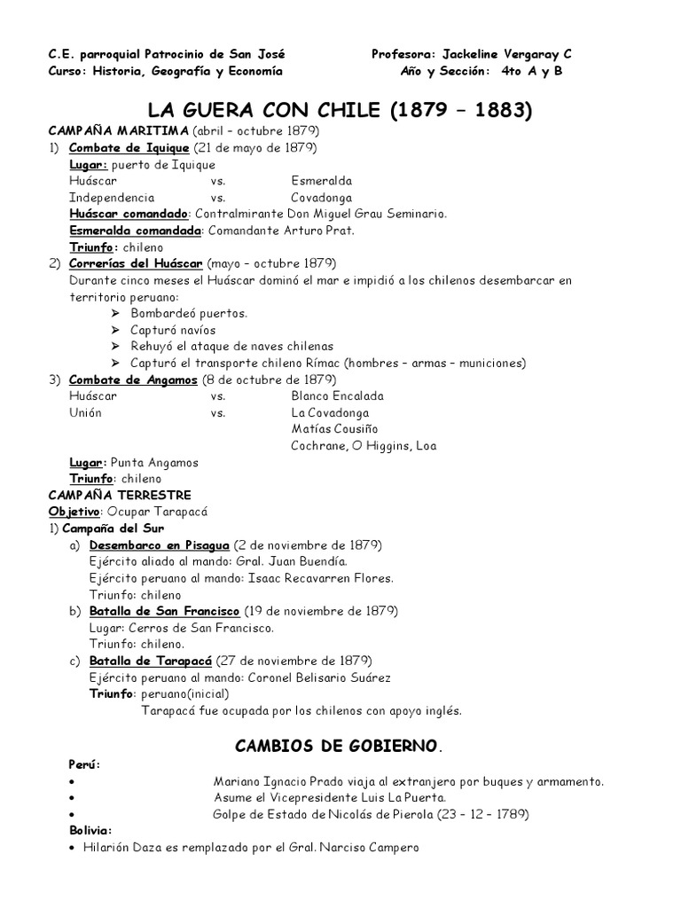 La Guera Con Chile | PDF | Militar | Operaciones militares