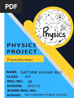Project On Transformers Class XII | PDF | Transformer | Electromagnetic ...