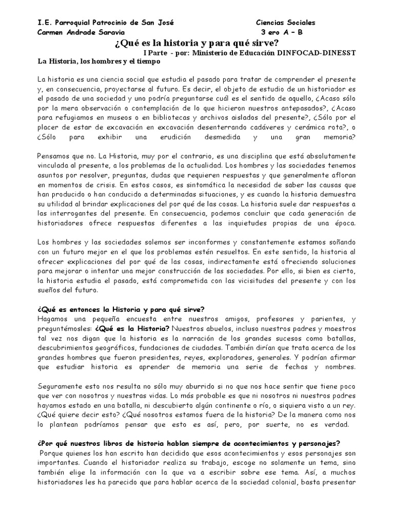 Qué Es La Historia y para Qué Sirve | PDF | Aprendizaje | Sociedad