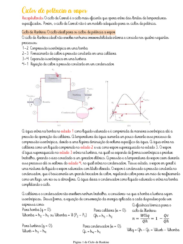 Ciclo de Rankine | PDF | Física Aplicada e Interdisciplinar | Metrologia