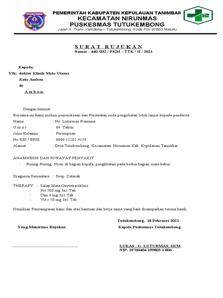 Format Surat Rujukan | PDF