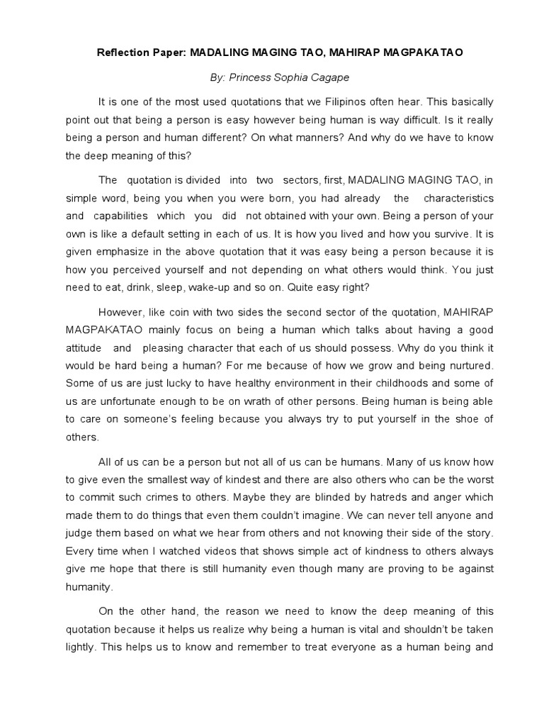 Reflection Paper | PDF | Cognitive Science | Psychological Concepts