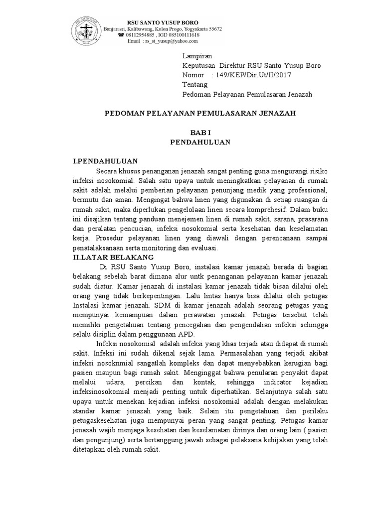 Pedoman Kamar Jenazah | PDF