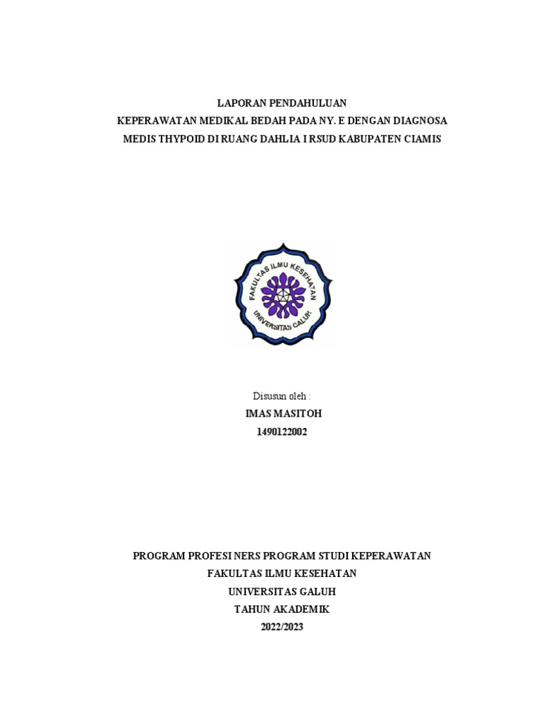 Laporan Pendahuluan Demam Typhoid | PDF