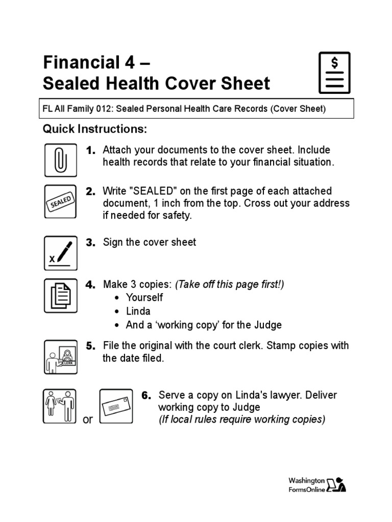 Sealed Health Cover Sheet Instructions | PDF