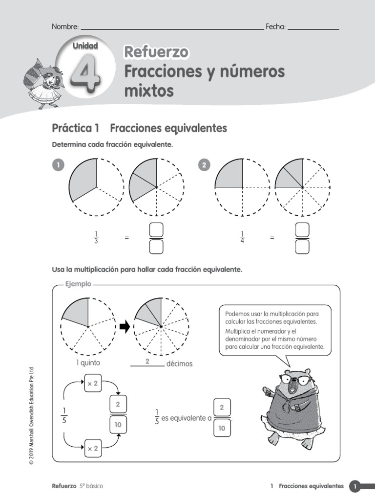 Guia Refuerzo Fracciones y Numeros Mixtos | PDF | Codificaciones ...
