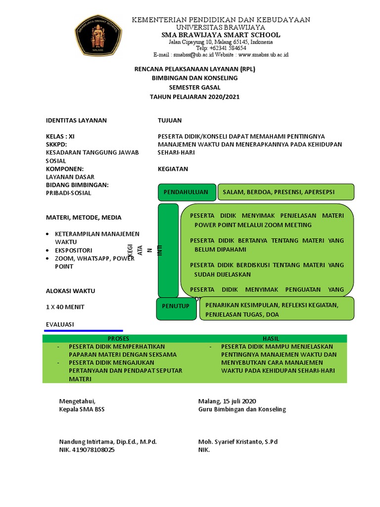 RPL Bimbingan Klasikal Keterampilan Manajemen Waktu | PDF