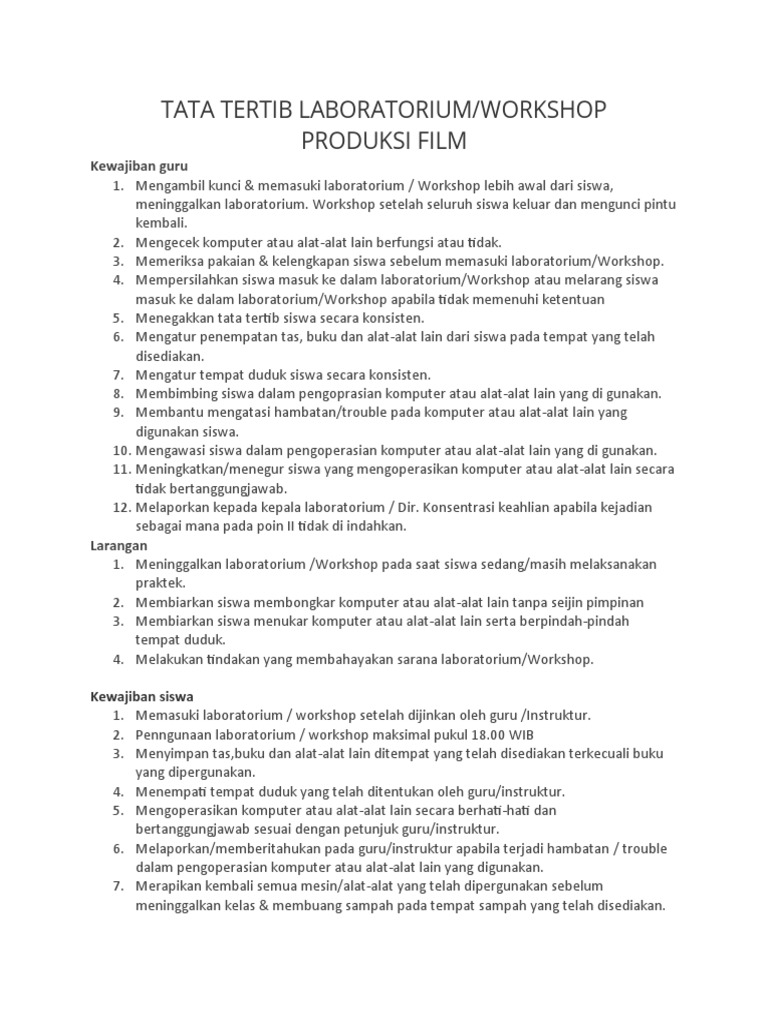 Tata Tertib Laboratorium | PDF