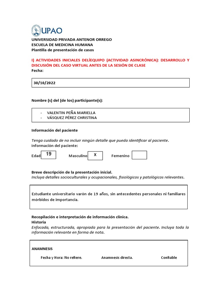 Formato Desarrollo de Caso N°6 | PDF | Sistema inmune | Anemia