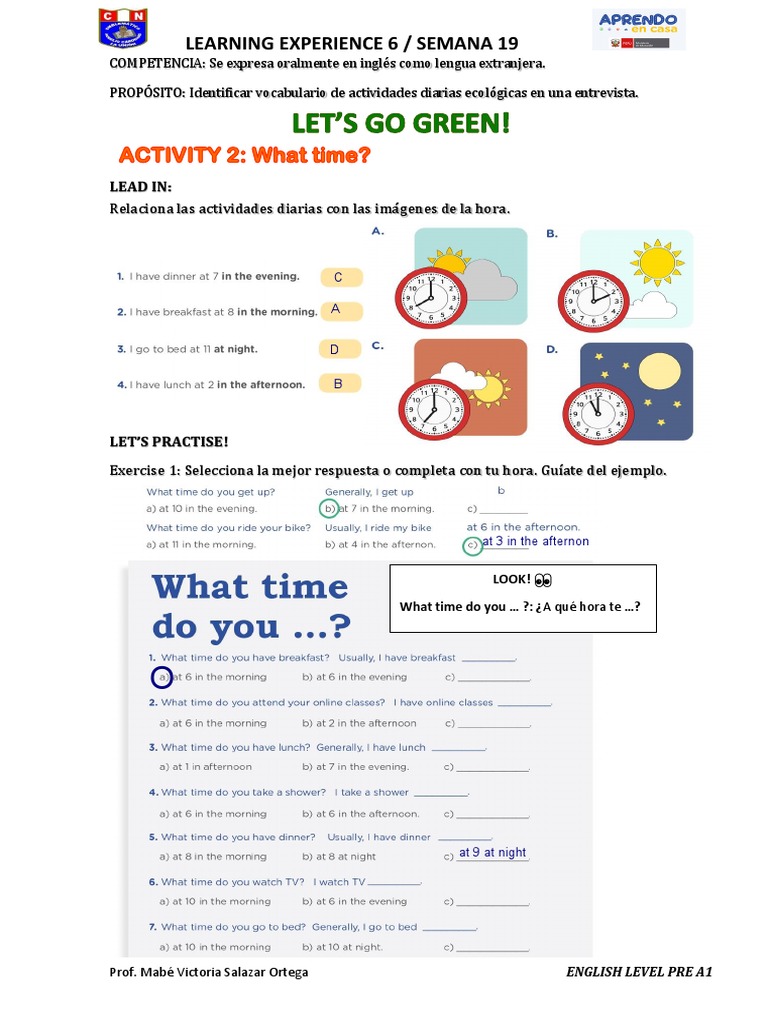 Let's Go Green! 2° - Activity 2 | PDF
