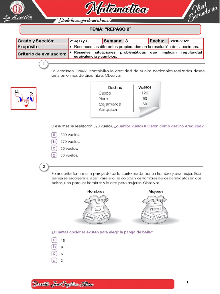 Matematica2 2sec Sem3 | PDF | Tecnología e ingeniería | Métodos y materiales de enseñanza