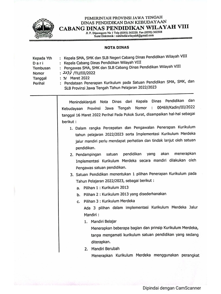 Nodin Penerapan Kurikulum | PDF