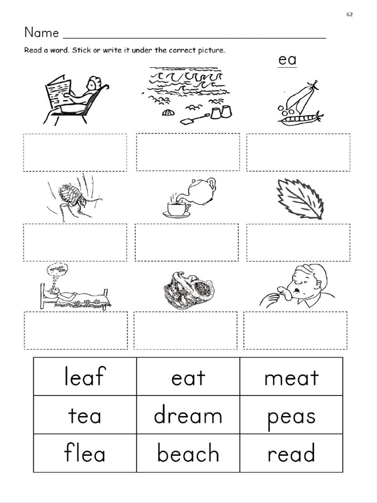 Ea, Ee, Oi Worksheets | PDF