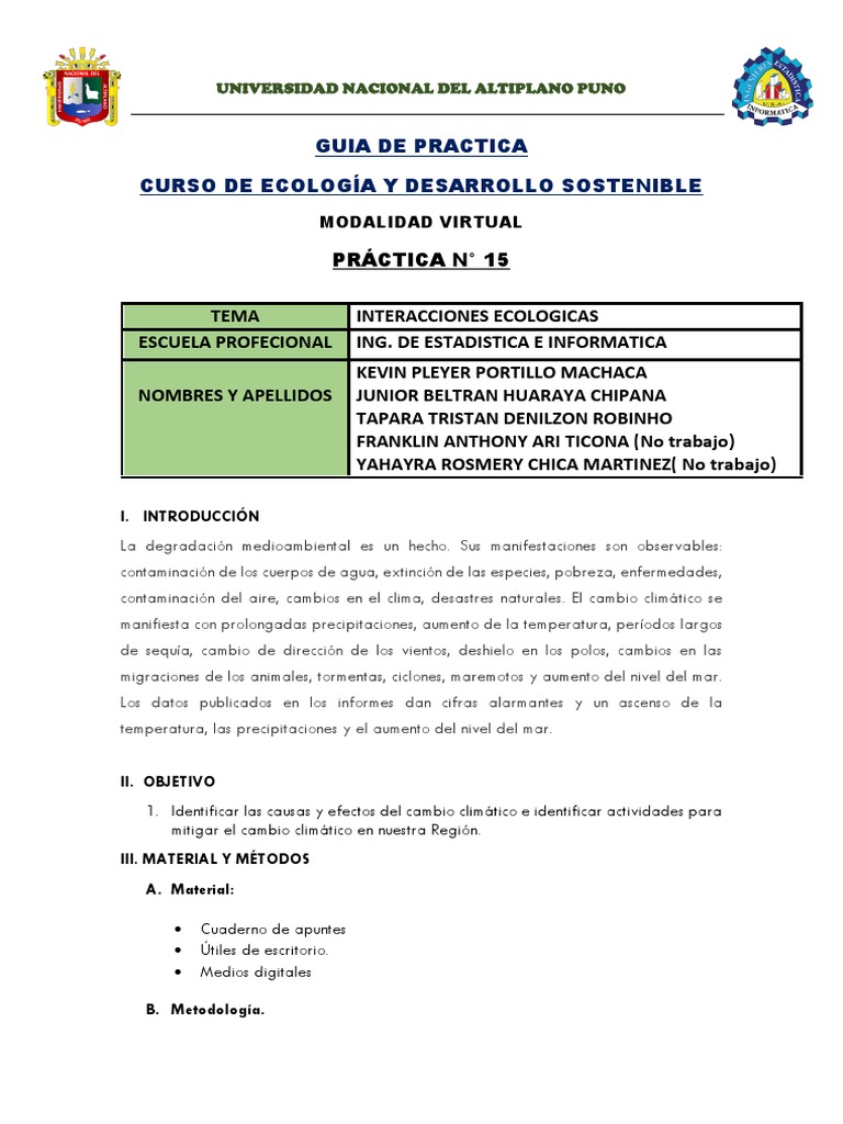 Practica 15 | PDF | Clima | Contaminación