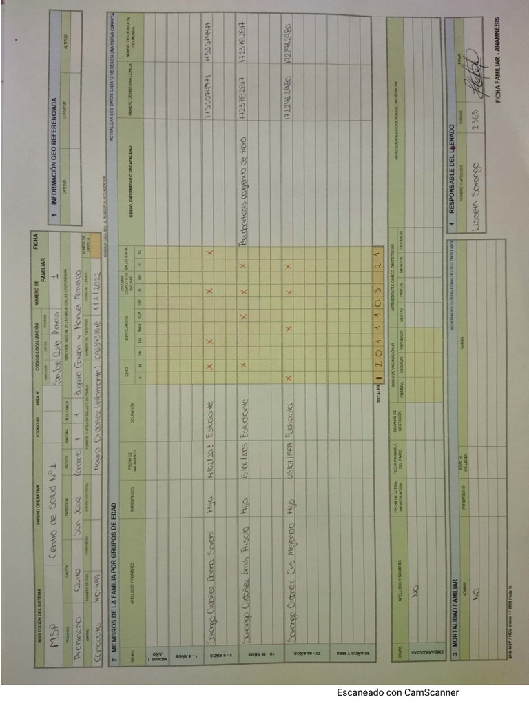 Anexo Ficha Familiar | PDF