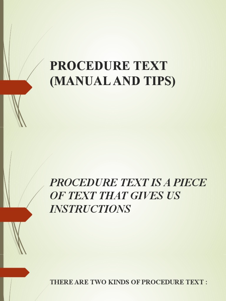Procedure Text: Instructions & Tips | PDF