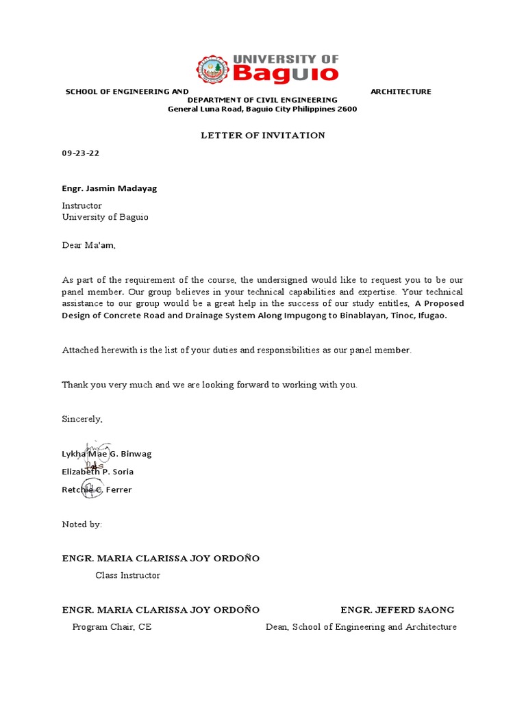 Letter of Invitation 1 | PDF | Engineering