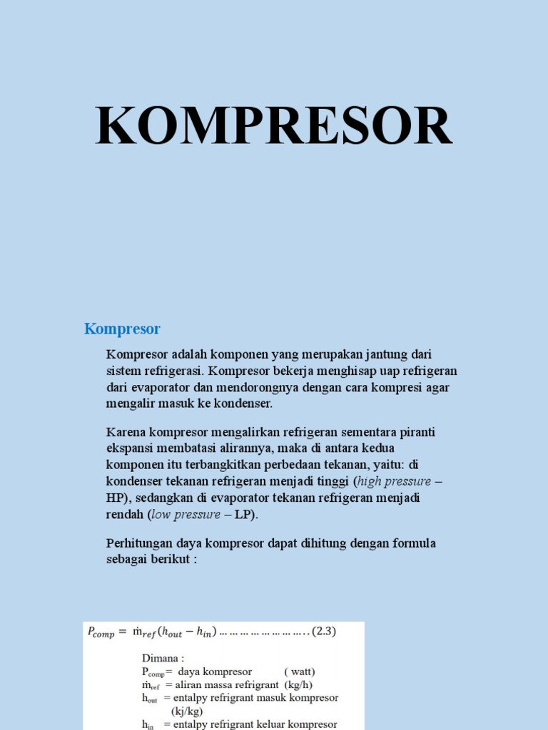 KOMPRESOR | PDF | Teknologi & Rekayasa | Sains & Matematika