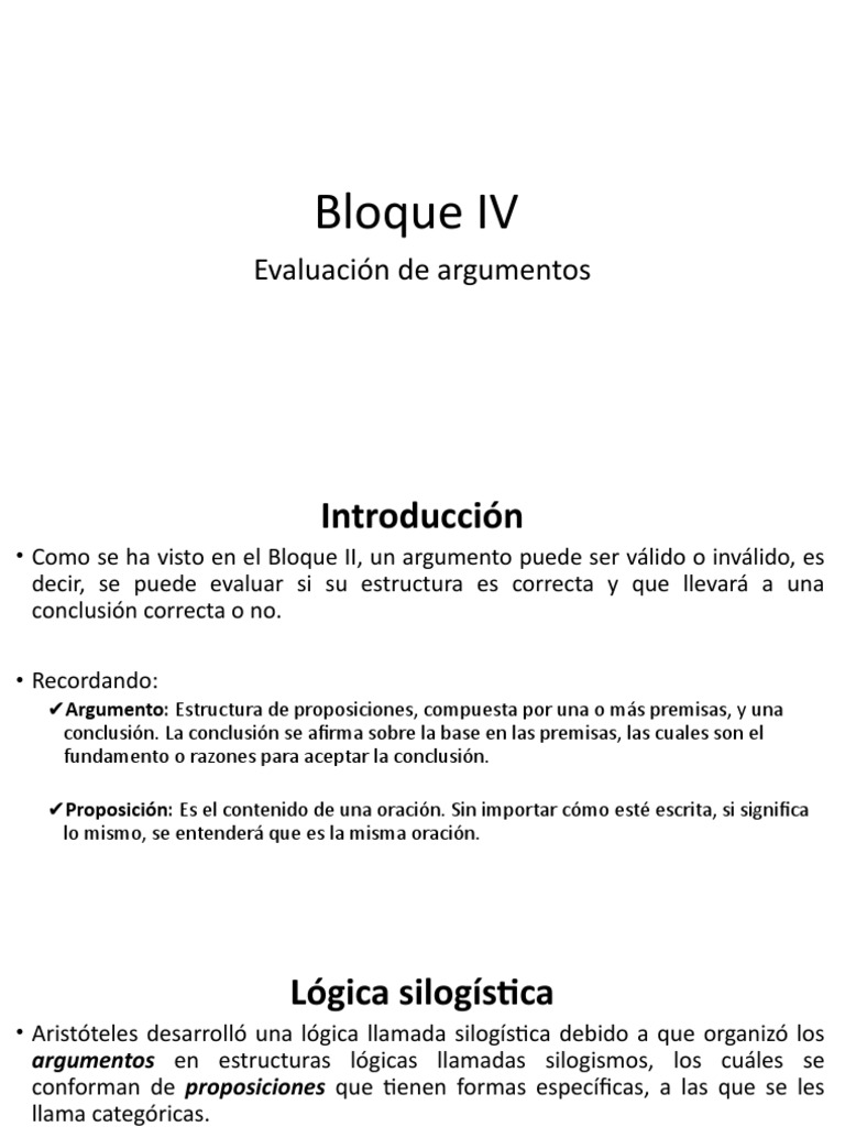 Bloque IV Lógica | PDF | Matemáticas | Razonamiento