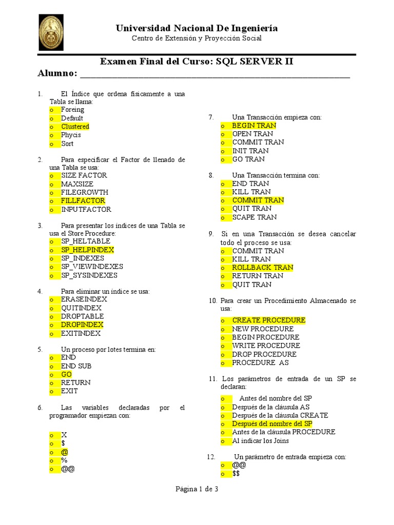 ExaFin SQL2 Oct 2019 | PDF | Ingeniería de software | Programación de computadoras