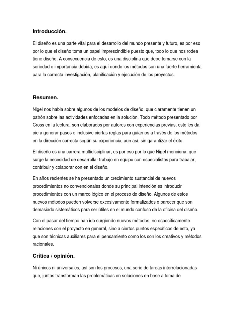 Nigel Cross, "Los Métodos de Diseño" | PDF | Diseño | Método científico