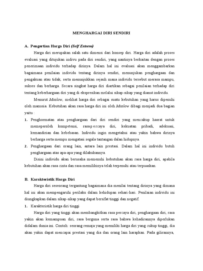 Menghargai Diri Sendiri | PDF