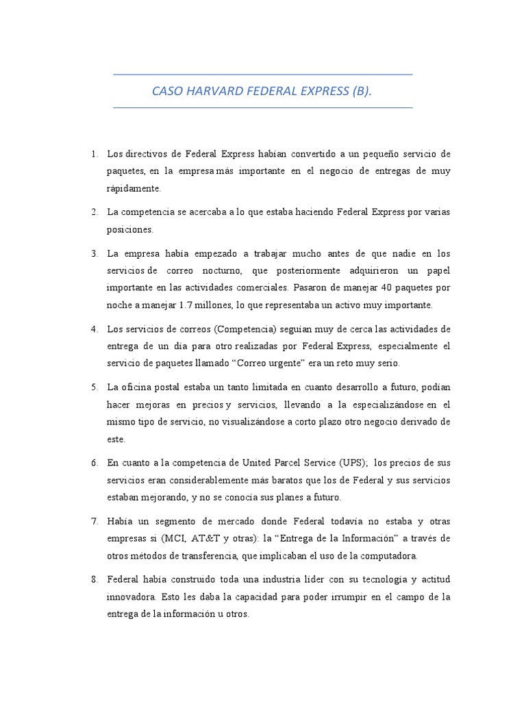 Estrategias Futuras de Federal Express | PDF | Mercado (economía ...