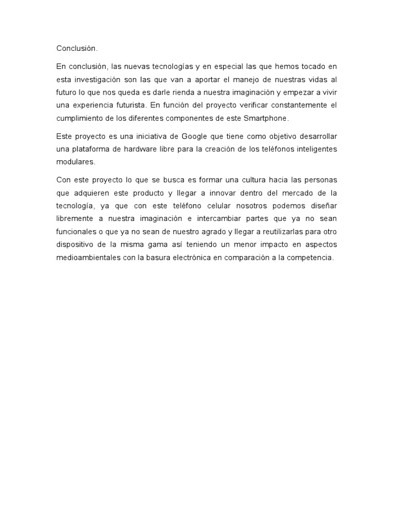 Conclusión Proyecto | PDF