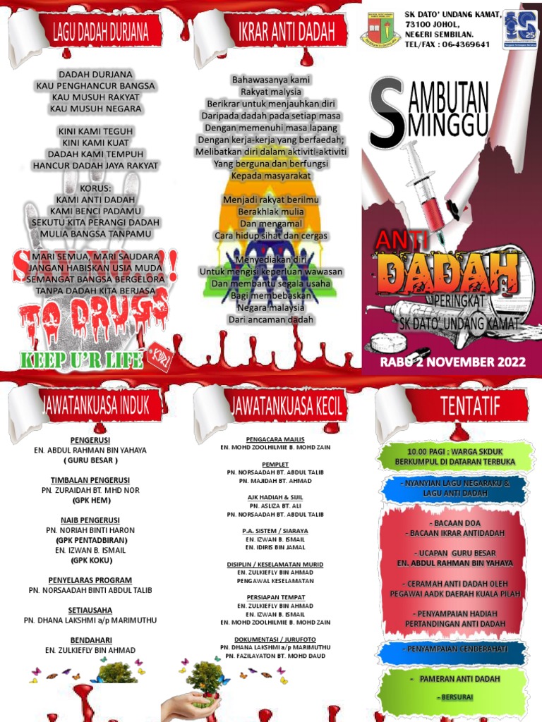 Brosur Minggu Anti Dadah 2022 | PDF