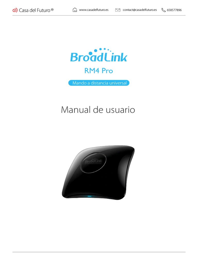 Manual de Usuario Broadlink RM4 Pro | PDF | Control remoto | USB