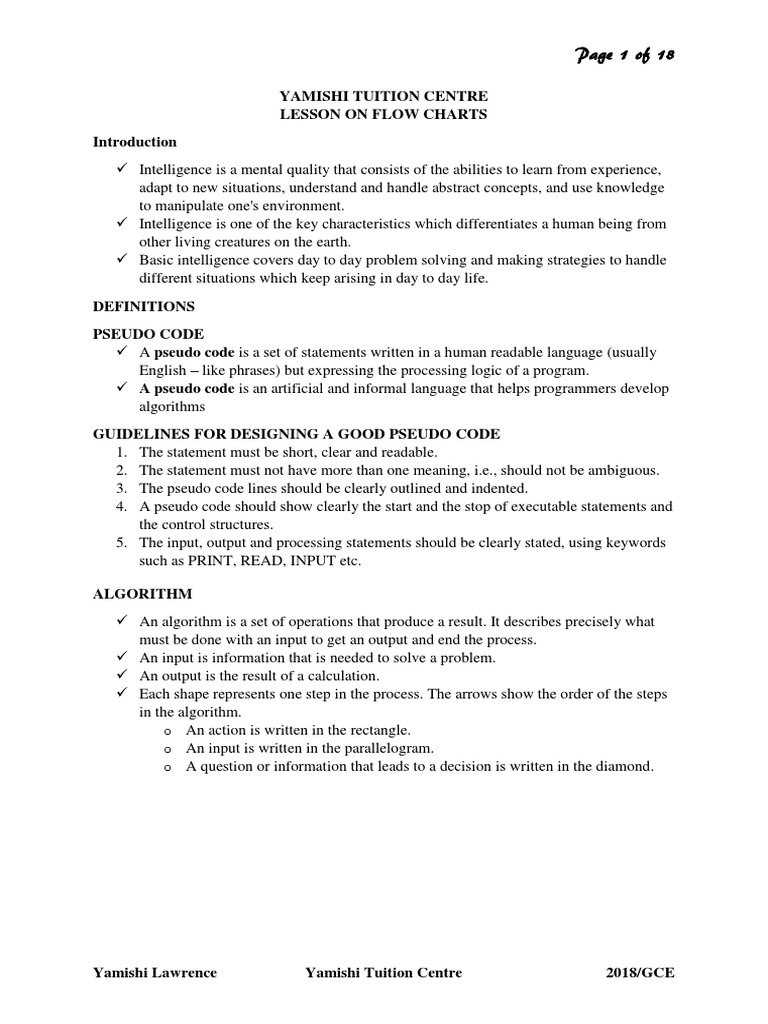 Flowcharts Lesson With Answers | PDF | Algorithms | Computer Program