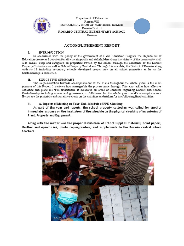 Accomplishment Report On Property Custodian | PDF