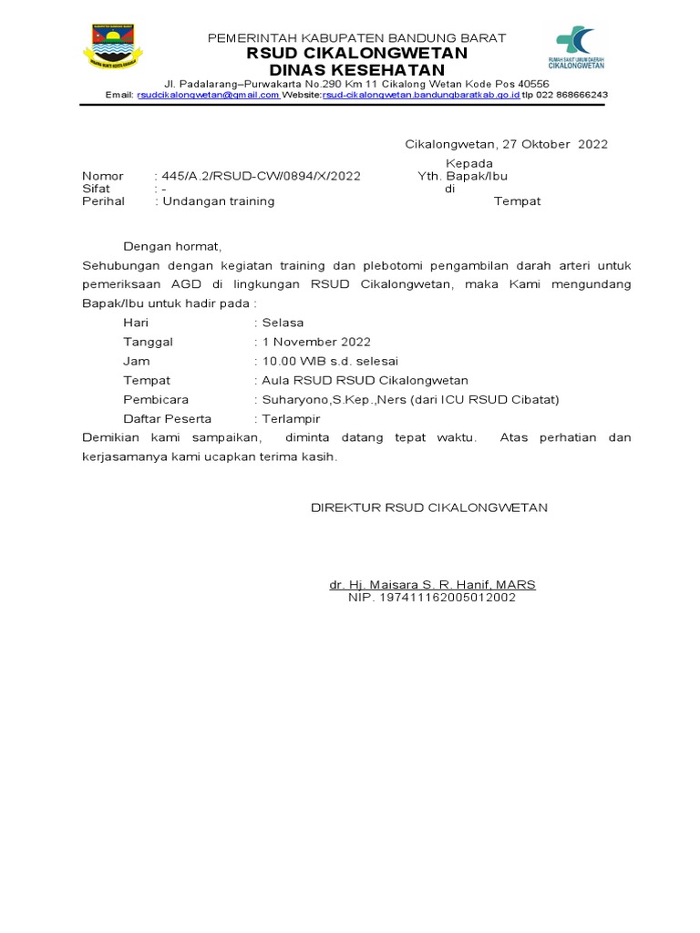 Surat Undangan Rapat Jaspel | PDF