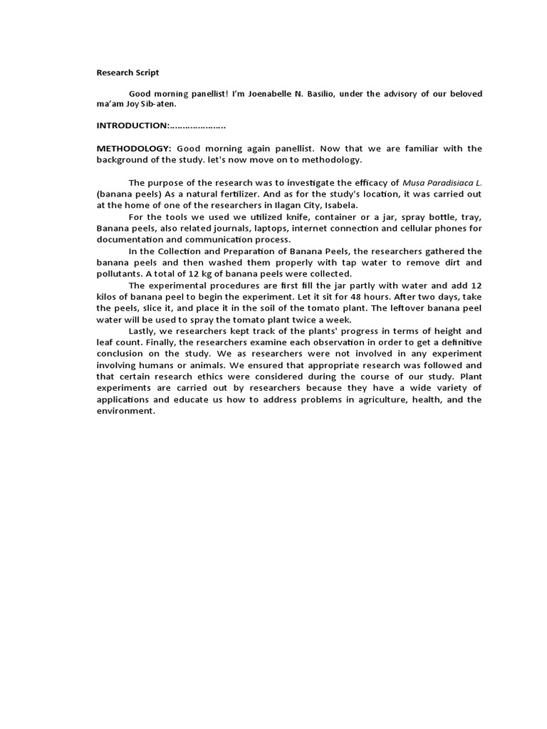 Research Script | PDF